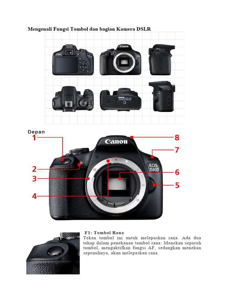 Mengenali Fungsi Tombol Dan Bagian Kamera DSLR | PDF | Komputer