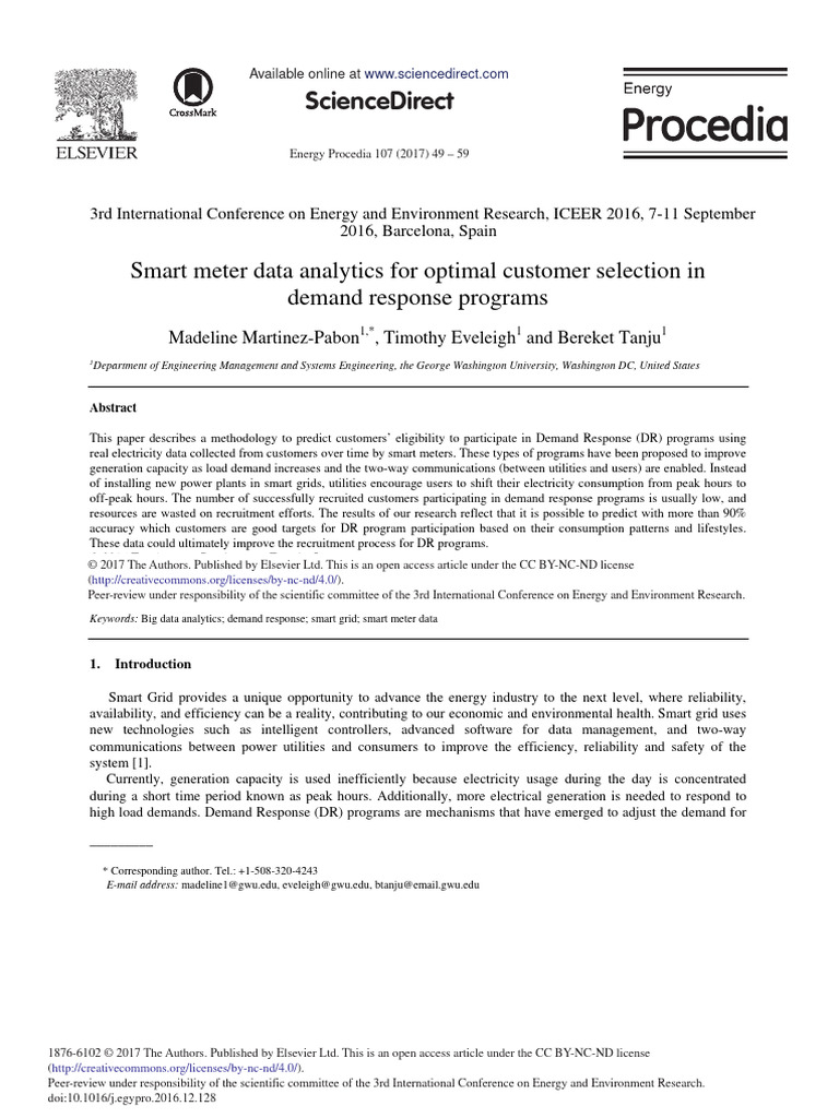1 S2 0 S1876610216317179 Main Smart Meter Data Analytics For Optimal Customer Selection Pdf
