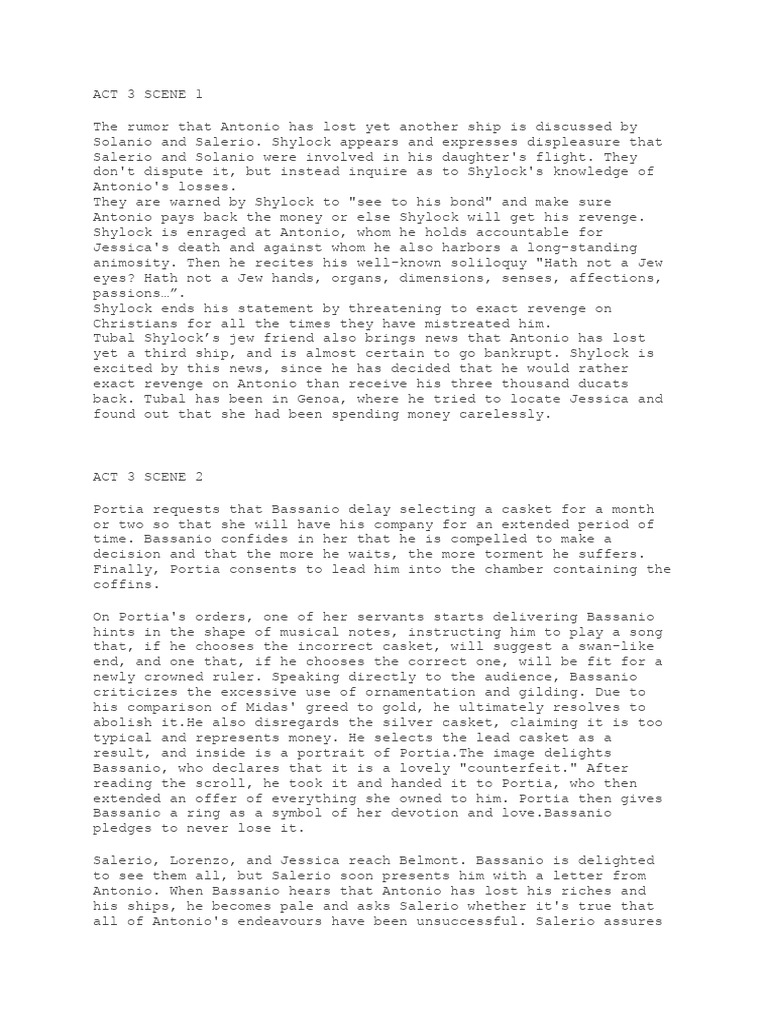 Act 3 Scene 1 | PDF | The Merchant Of Venice