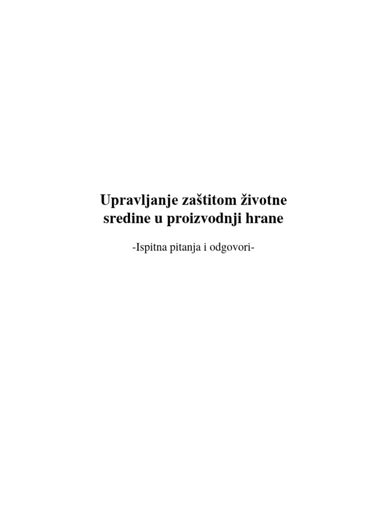 Upravljanje Životnom Sredinom - SKRIPTA | PDF
