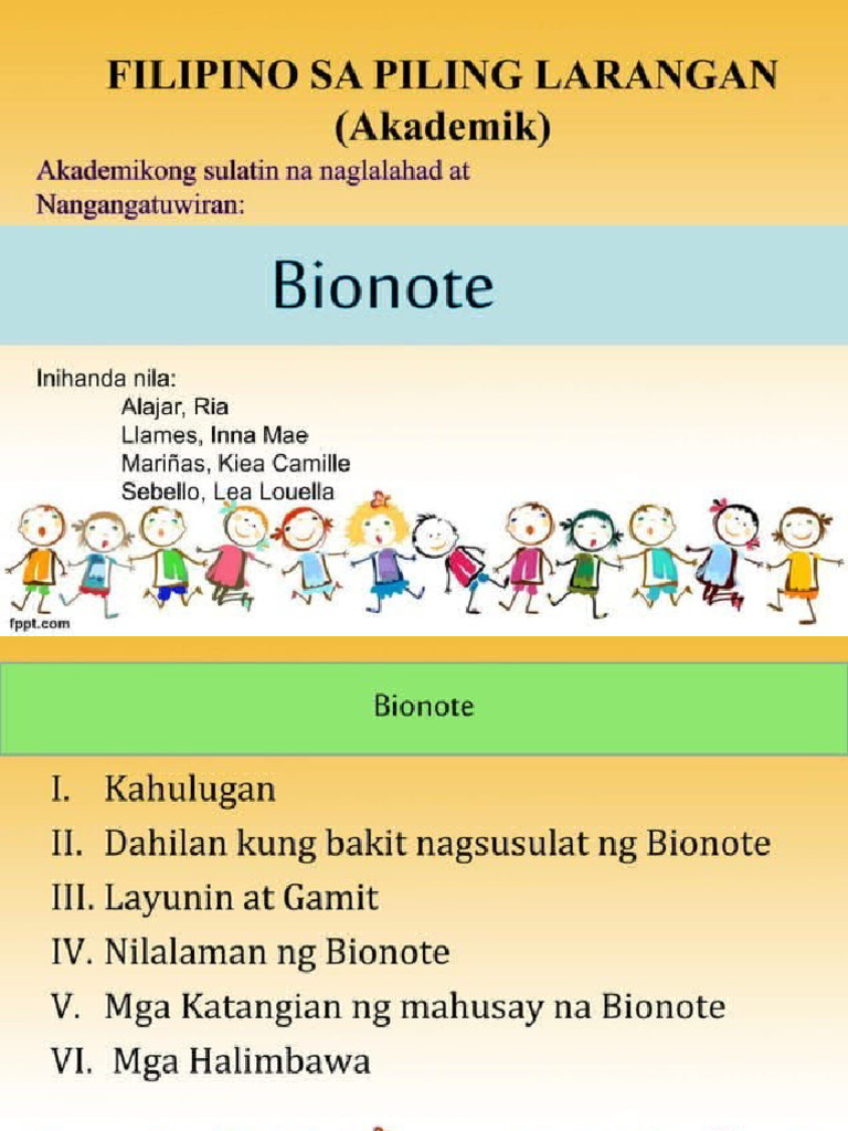 Lesson 5 Pagsulat NG Bionote | PDF