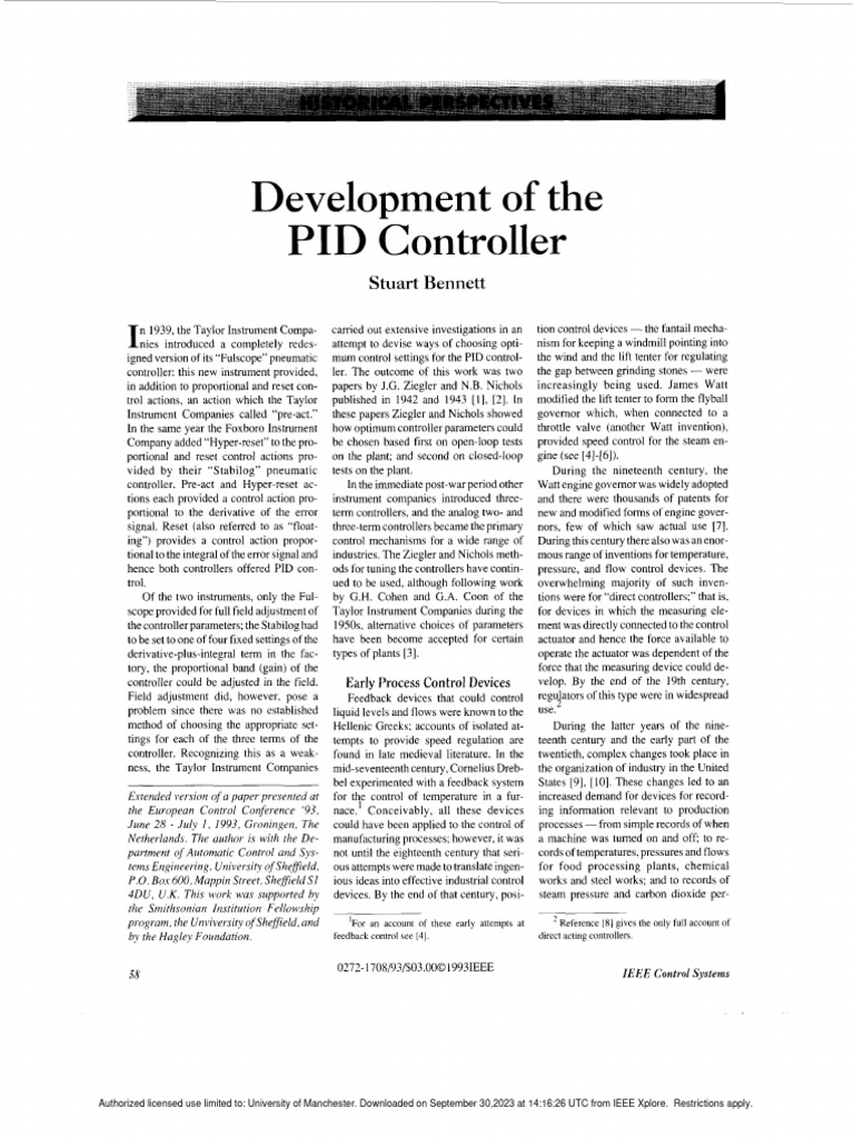 Development of The PID Controller | PDF | Mechanical Engineering | Electricity