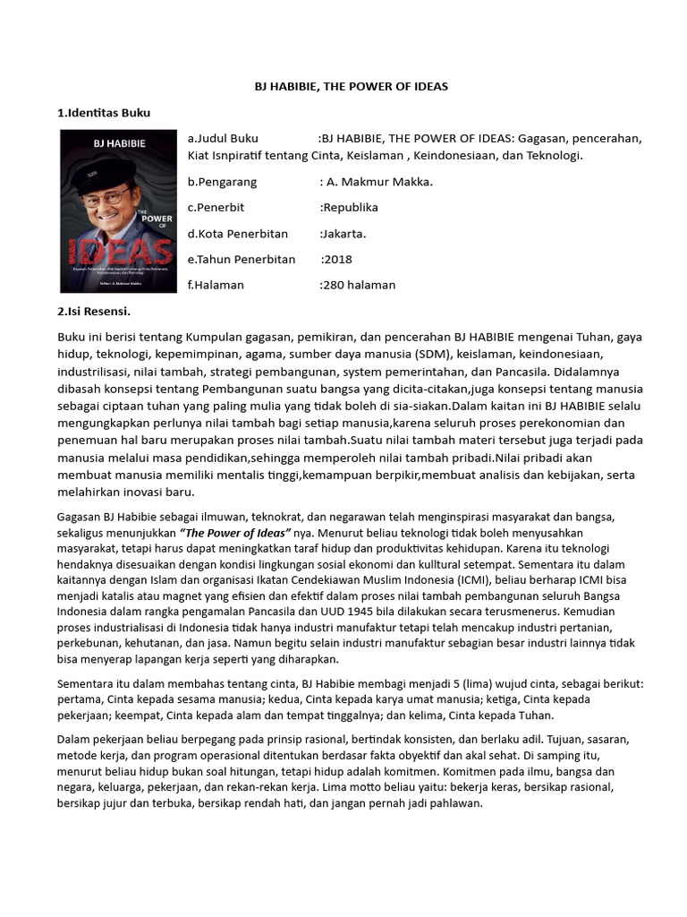 Resensi Buku BJ Habibie The Power of Ideas | PDF