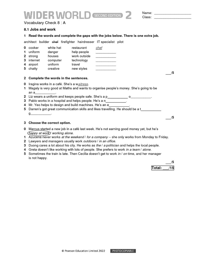 WiderWorld 2ed 2 U8VocabularyCheck GroupA | PDF