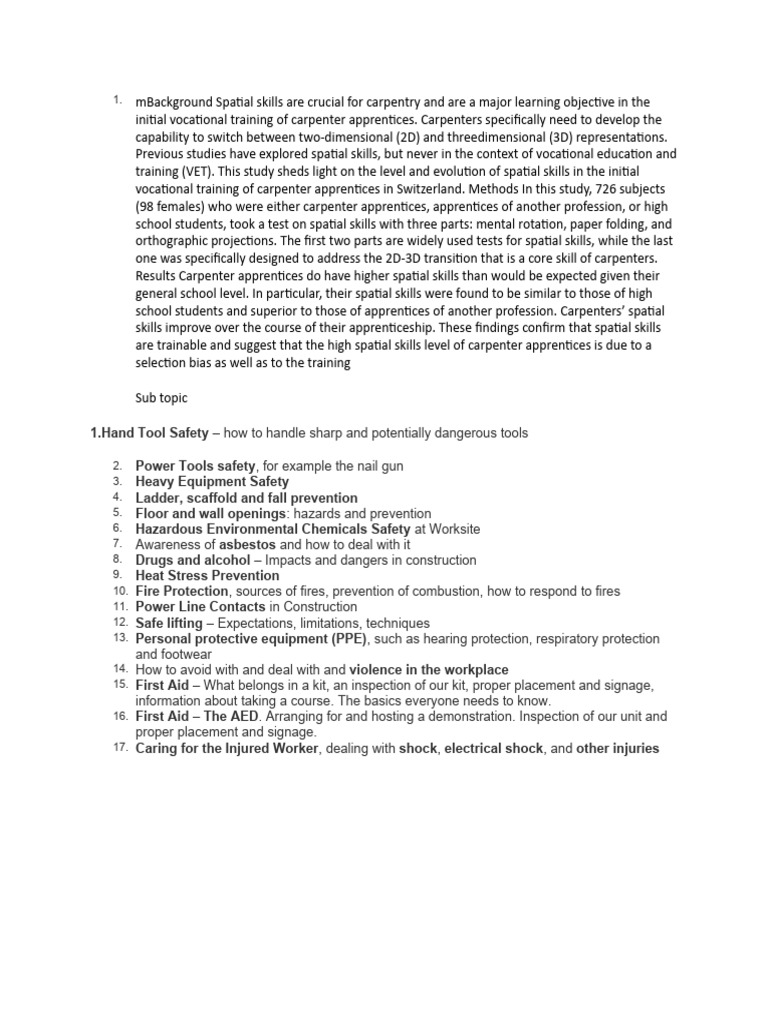 Research | PDF | Carpentry | Apprenticeship