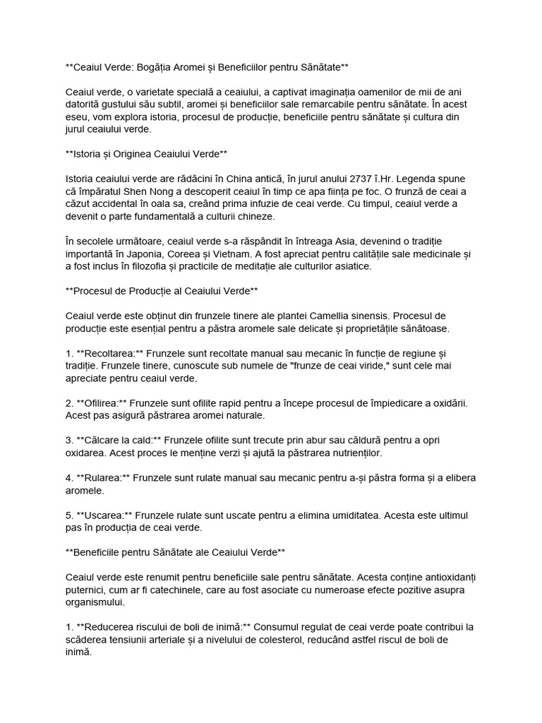 Ceai Verde | PDF