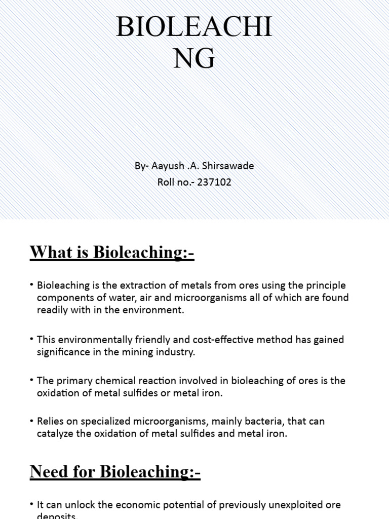 Bio Leaching | PDF | Physical Sciences | Chemical Substances