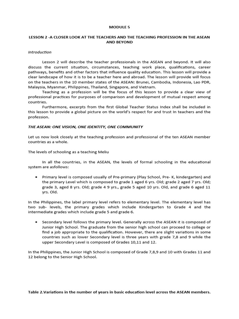 MODULE 5 Lesson 2 Asean | PDF