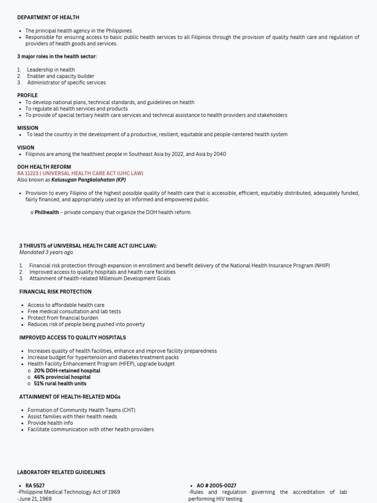 Ra 11223 - Universal Health Care Act (Uhc Law) | PDF | Infection ...