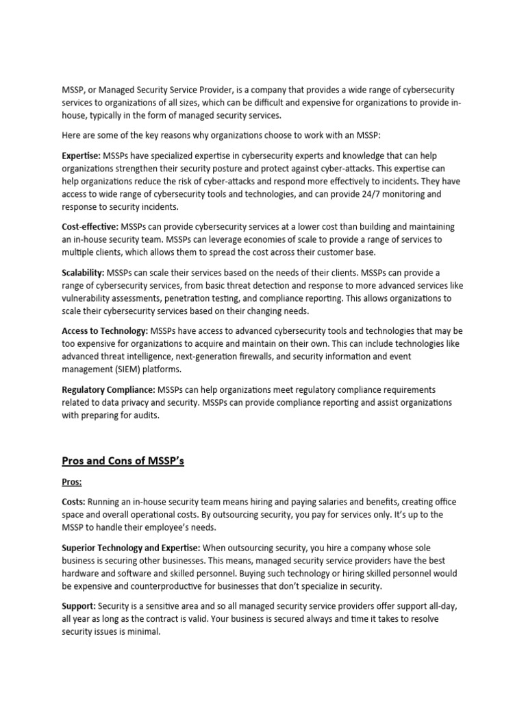 MSSP Draft | PDF | Security | Computer Security