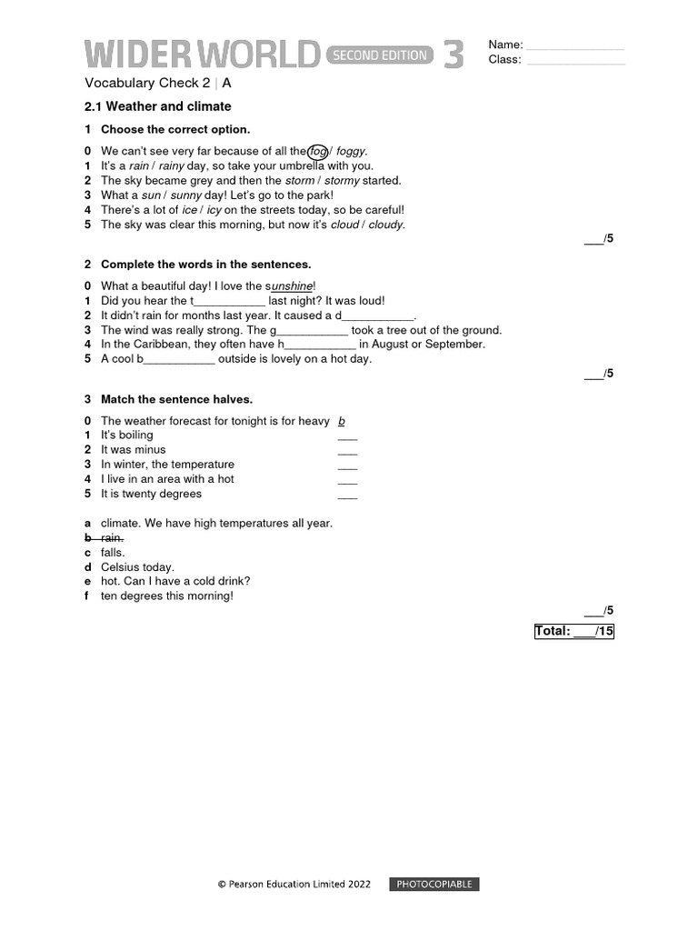WiderWorld 2ed 3 U2VocabularyCheck GroupA | PDF