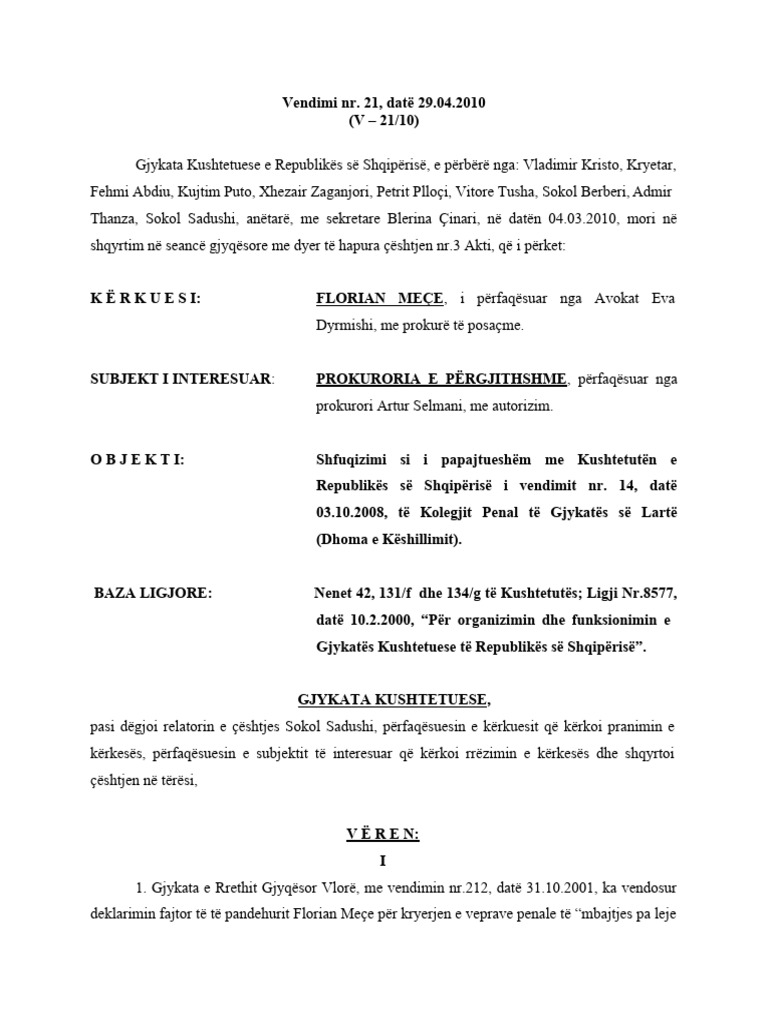 GJK Nr. 21, Datë 29.04.2010 | PDF
