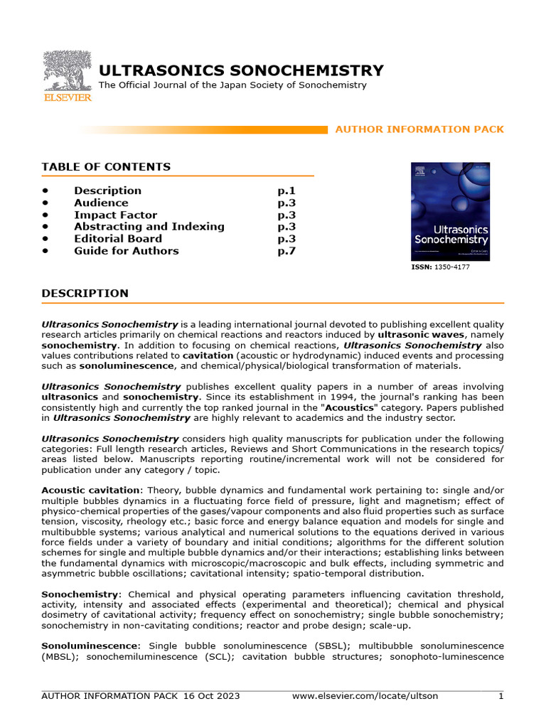 Ultrasonics Sonochemistry | PDF