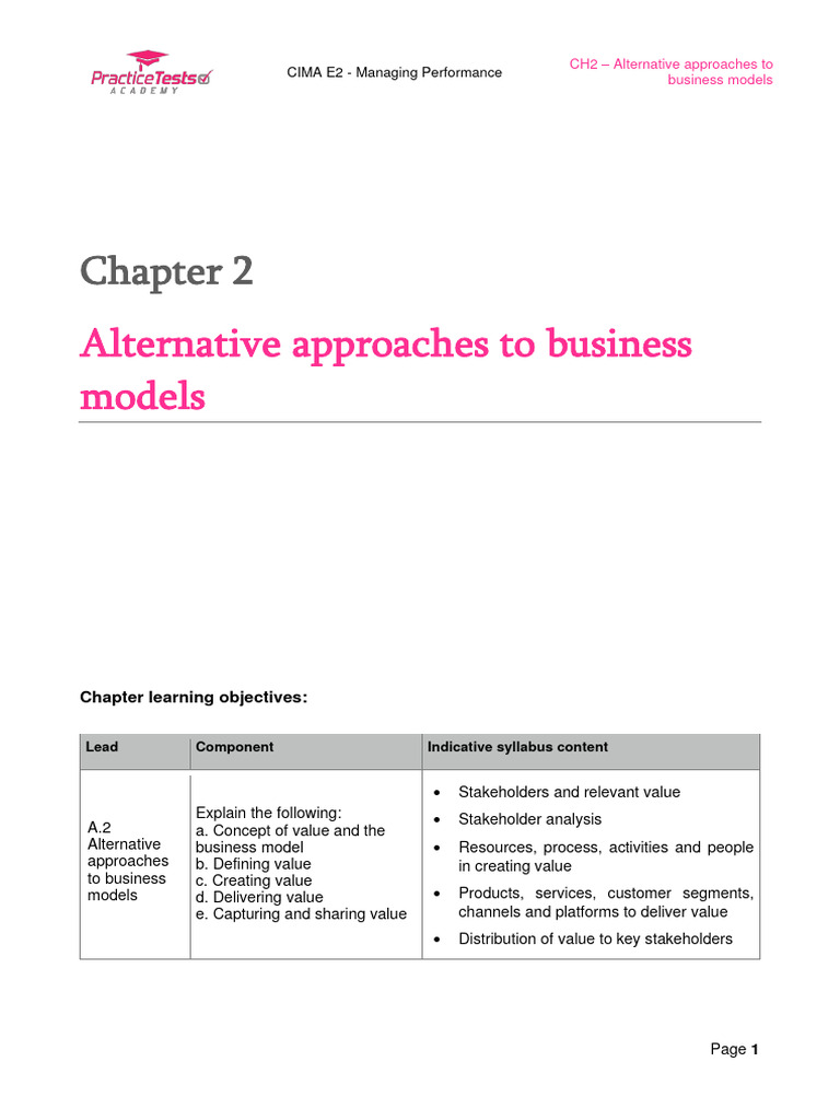 Business Models: Value Creation Strategies | PDF | Business Model ...
