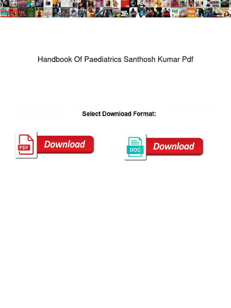 Handbook of Paediatrics Santhosh Kumar PDF | PDF | Pediatrics | Medicine