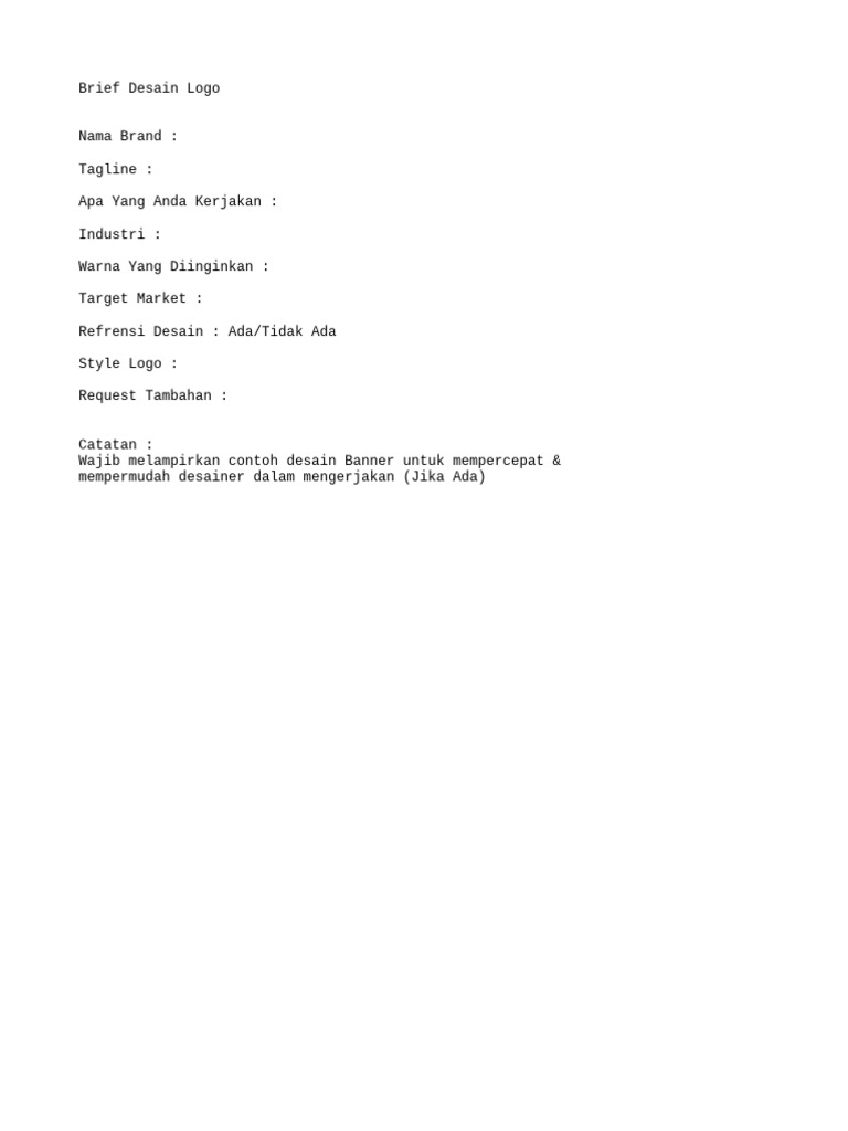 Contoh Brief Desain Logo Perusahaan | PDF | Bisnis
