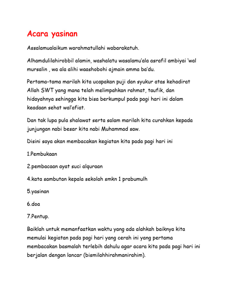 MC Yasinan | PDF | Agama & Spiritualitas | Gaya Hidup