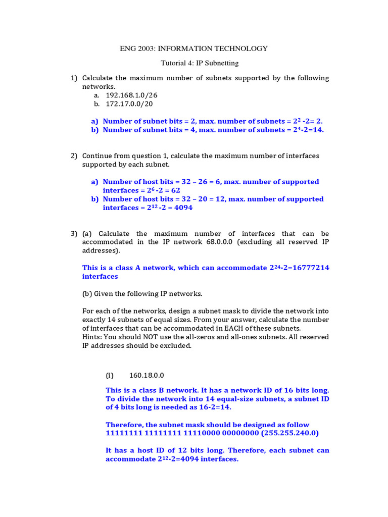 Tutorial 4 | PDF | Ip Address | Domain Name System