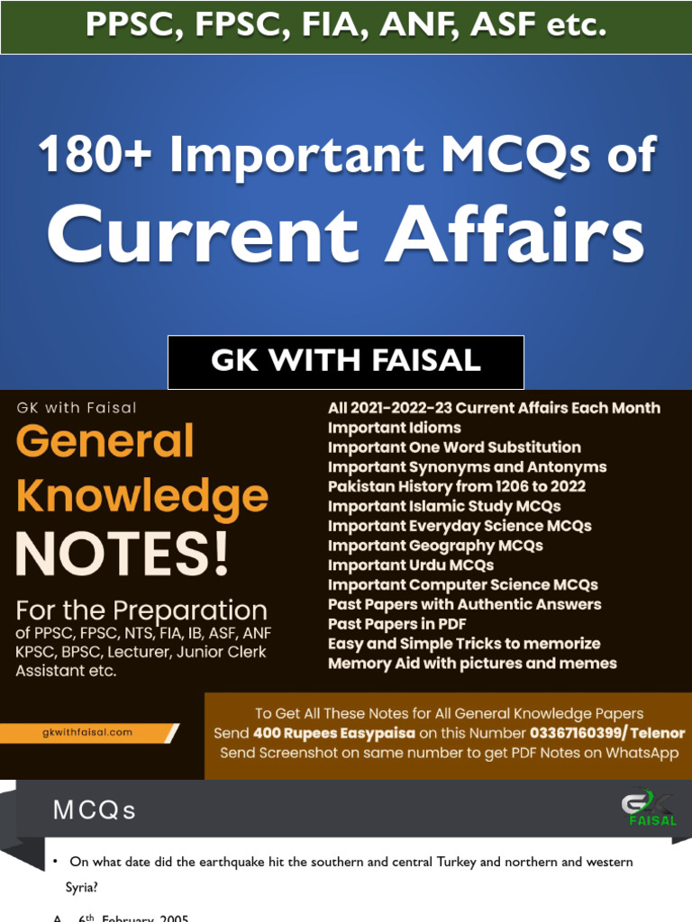 New Notes of Current Affairs | PDF | Pakistan | Ayman Al Zawahiri