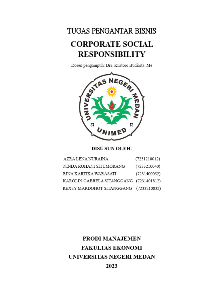 Tugas CSR Mahasiswa Manajemen | PDF | Bisnis | Pengelolaan Keuangan & Uang