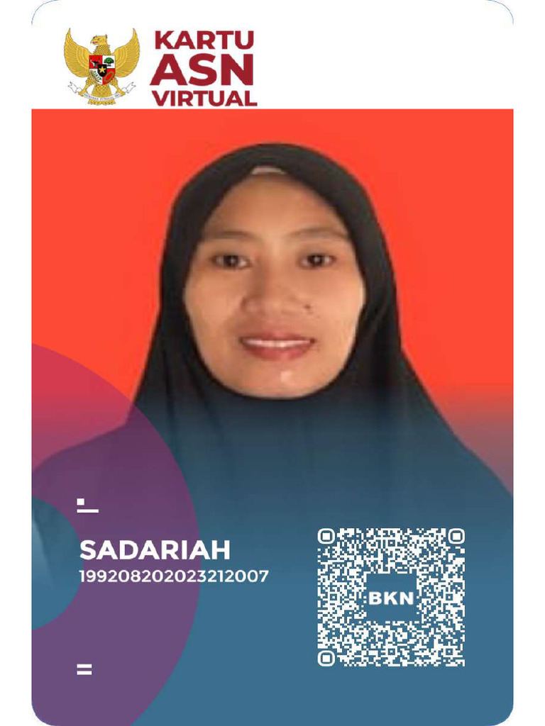 Kartu ASN Virtual Potrait Depan | PDF