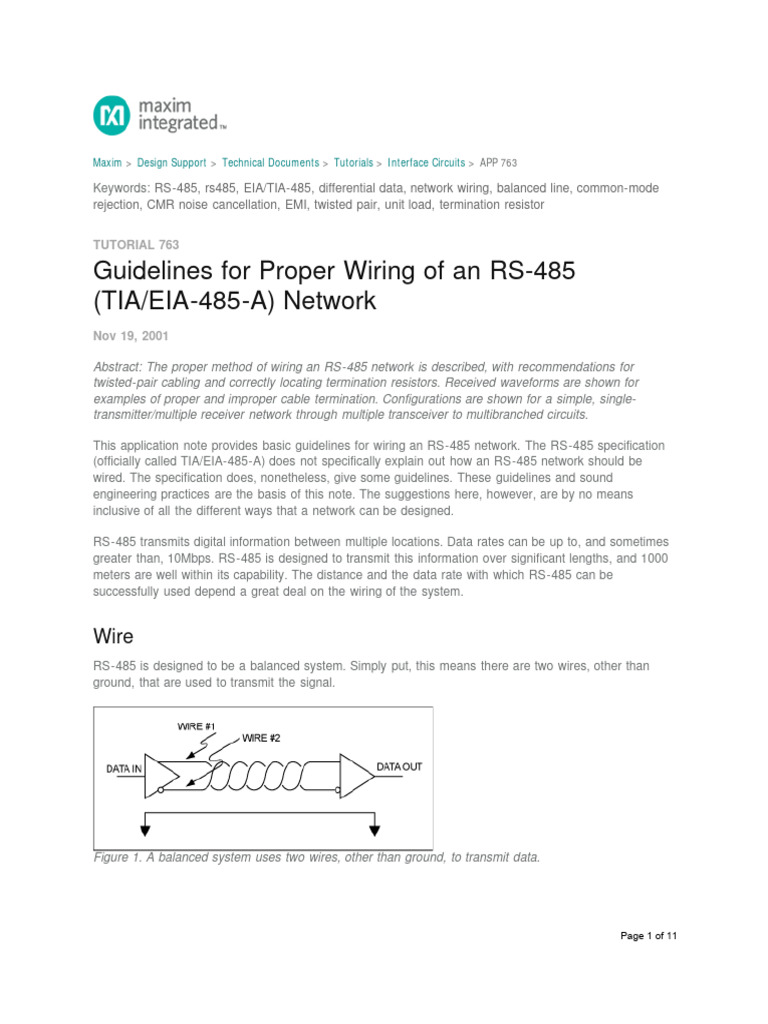 Guidelines Proper Wiring Rs485 Network | PDF | Manufactured Goods ...