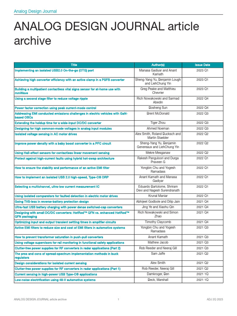 Analogue Design Journal - Texas Instuments | PDF | Amplifier ...
