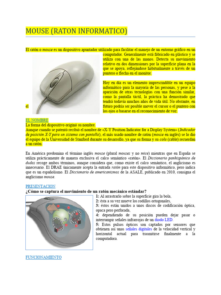 Mouse | PDF | Tecnología de información y comunicaciones | Ciencias de ...