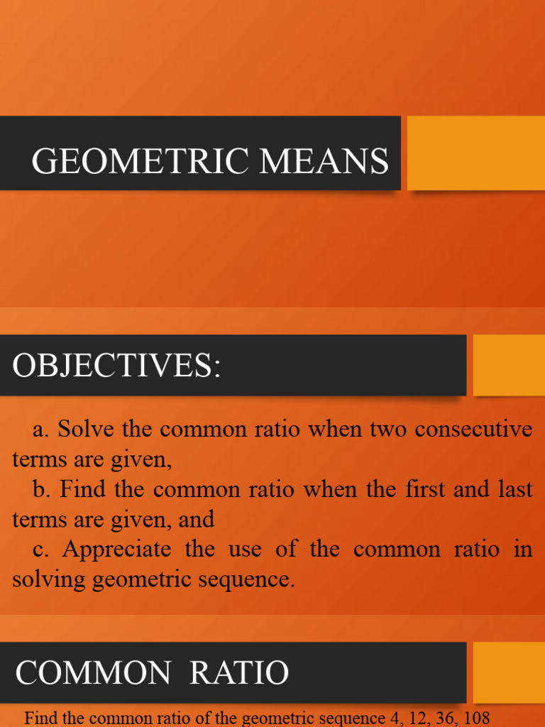 Geometric Means | PDF | Exponentiation | Numbers