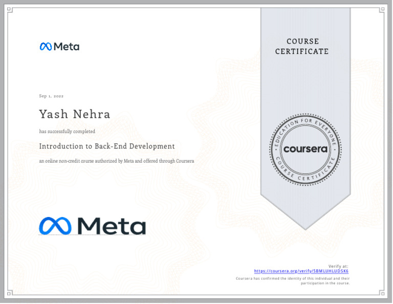 Coursera Introduction To Back-End | PDF