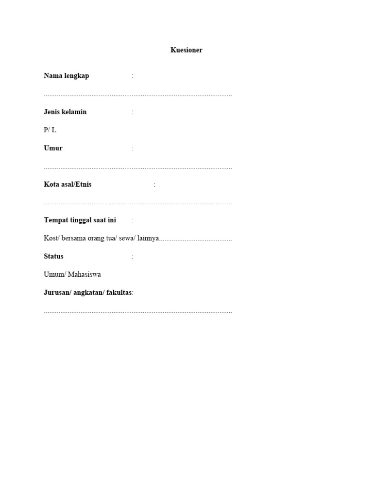 Contoh Kuesioner Riset Pemasaran - Konjoin | PDF