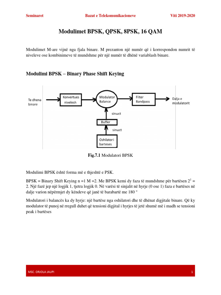 Seminar 7 Bpsk Qpsk 8psk 16qam Pdf