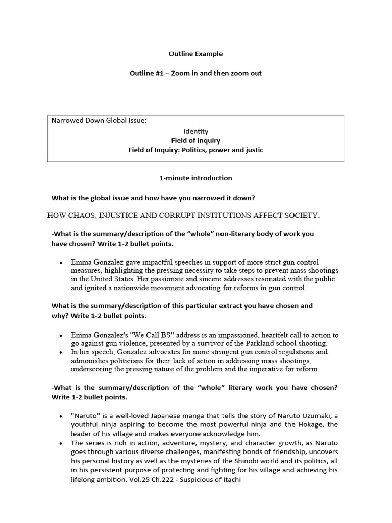 Seni Io Outline | PDF