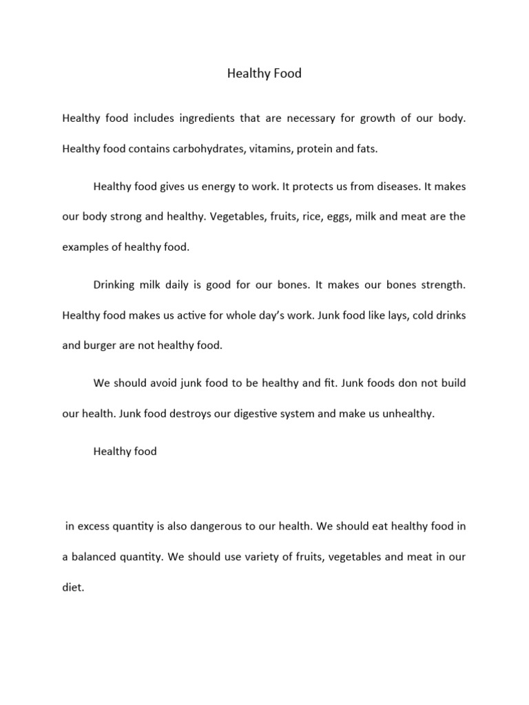 Importance of Healthy Food Choices | PDF | Cooking, Food & Wine | Wellness