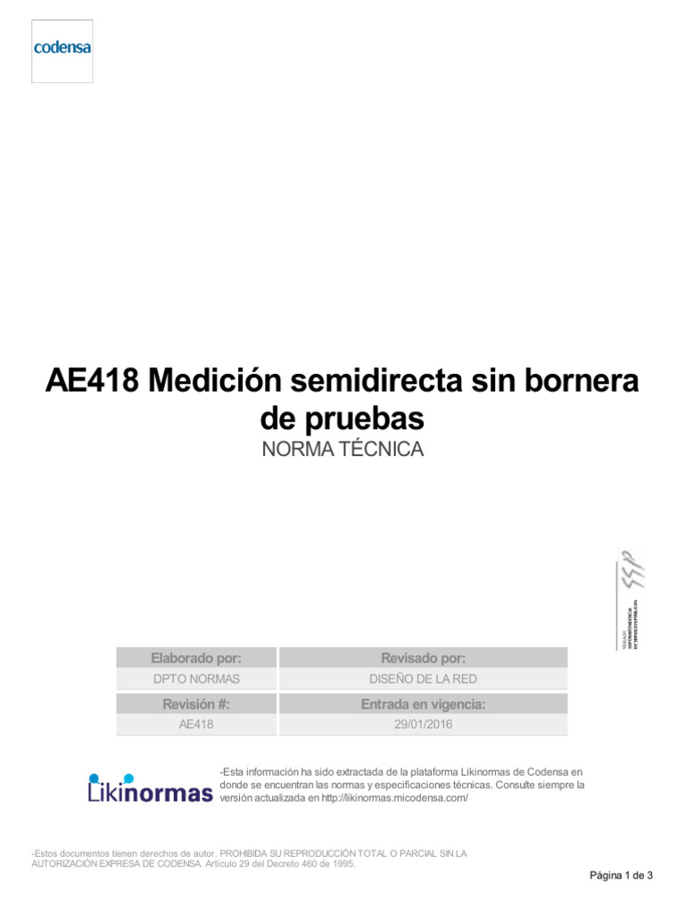 Medición Semidirecta AE418 | PDF | Tecnología