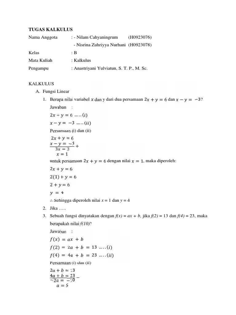 Tugas Kalkulus | PDF