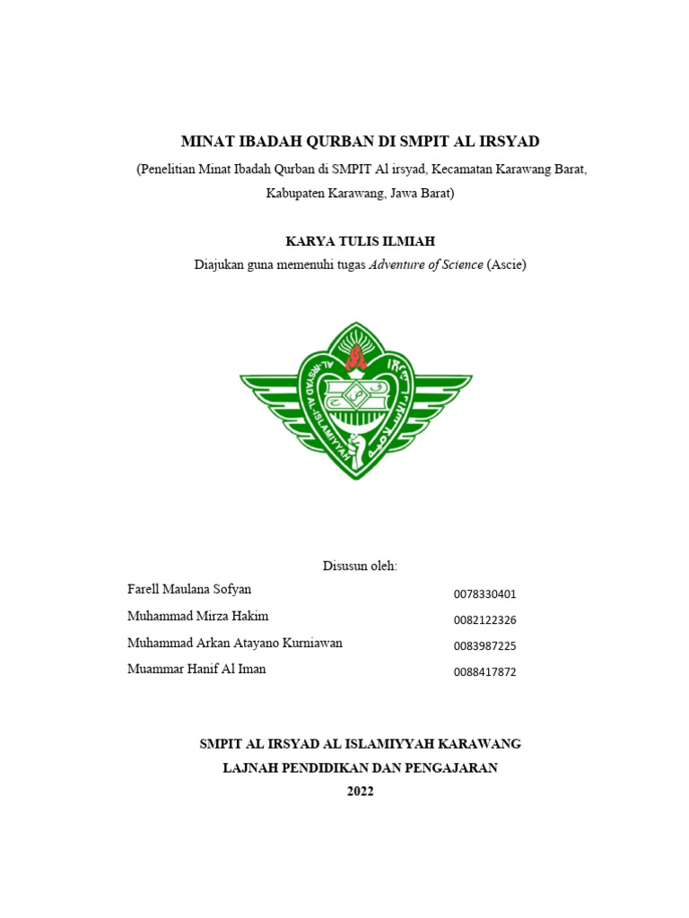 Ascie - Minat Ibadah Qurban Di Smpit Al Irsyad | PDF