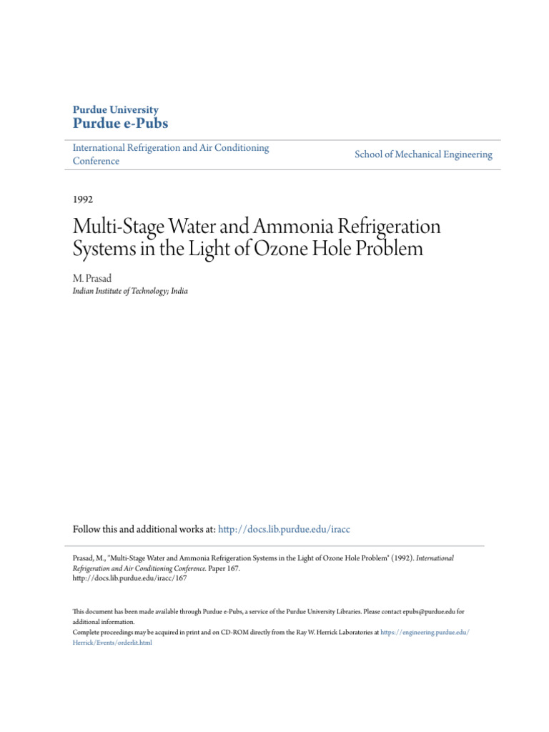 Multi-Stage Water and Ammonia Refrigeration Systems in The Light | PDF