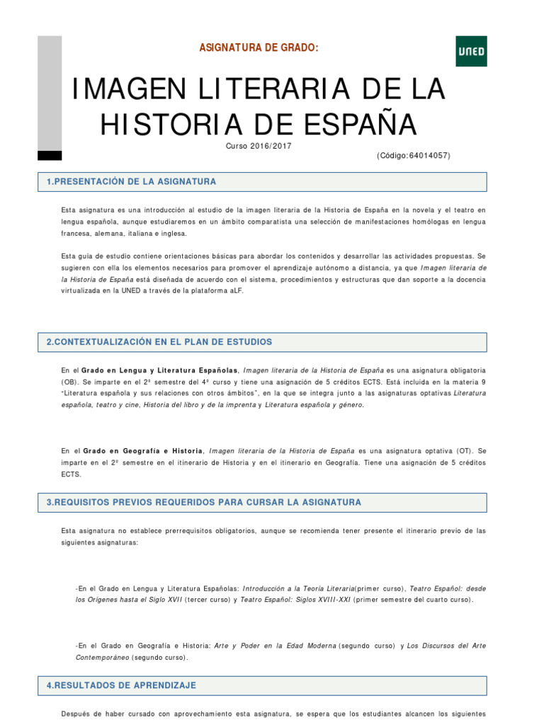 Guía de Imagen de La Historia Literaria de España | PDF