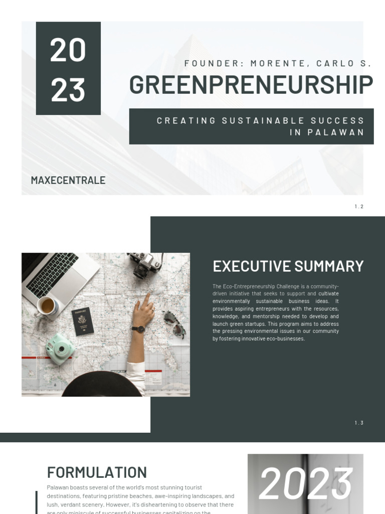 Greenpreneurship Development Plan Sample (Eco - Dev.) | PDF