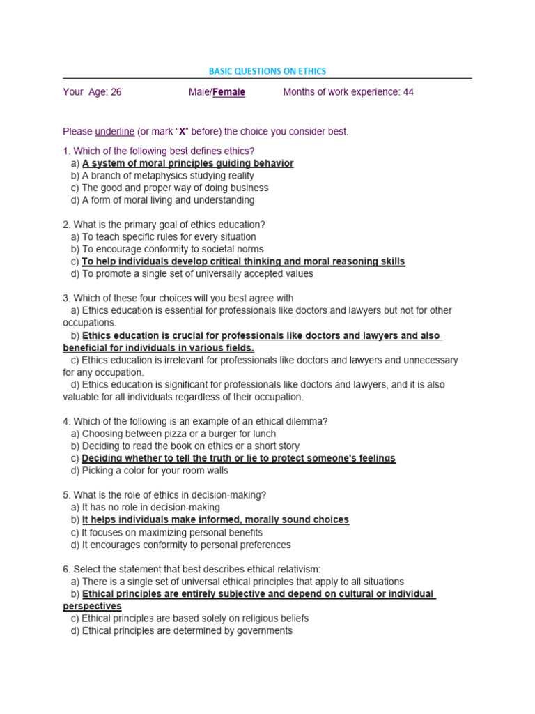 Ethics Qns 2023 | PDF | Morality | Decision Making