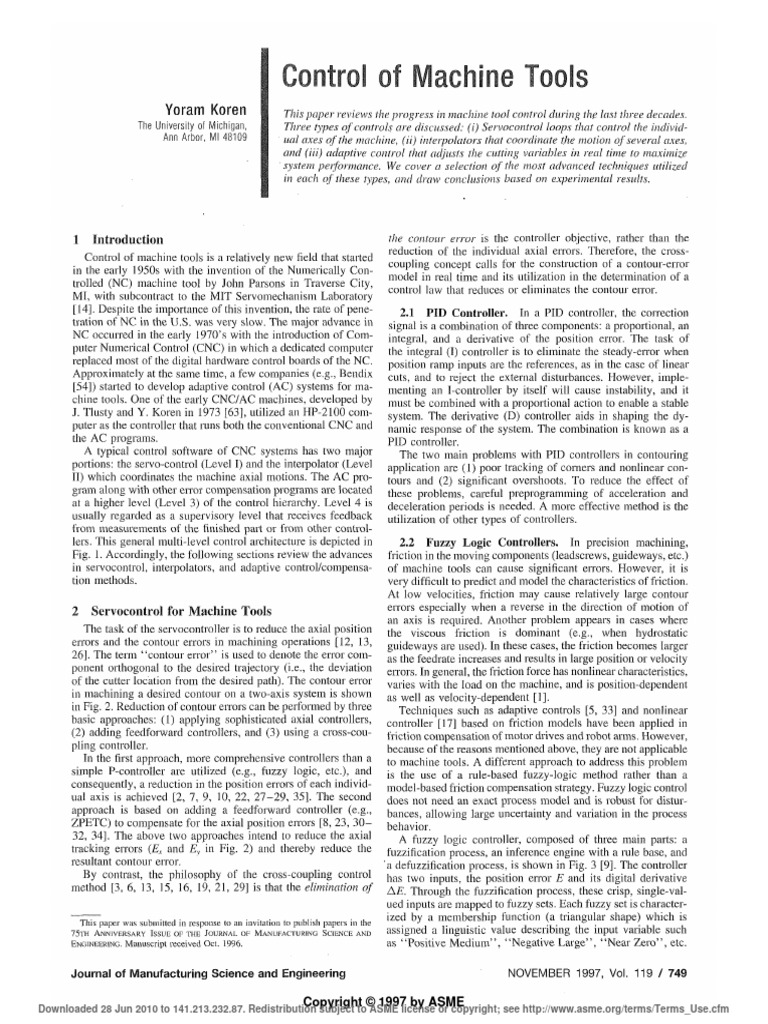23 Control of Machine Tools | Download Free PDF | Control Theory ...