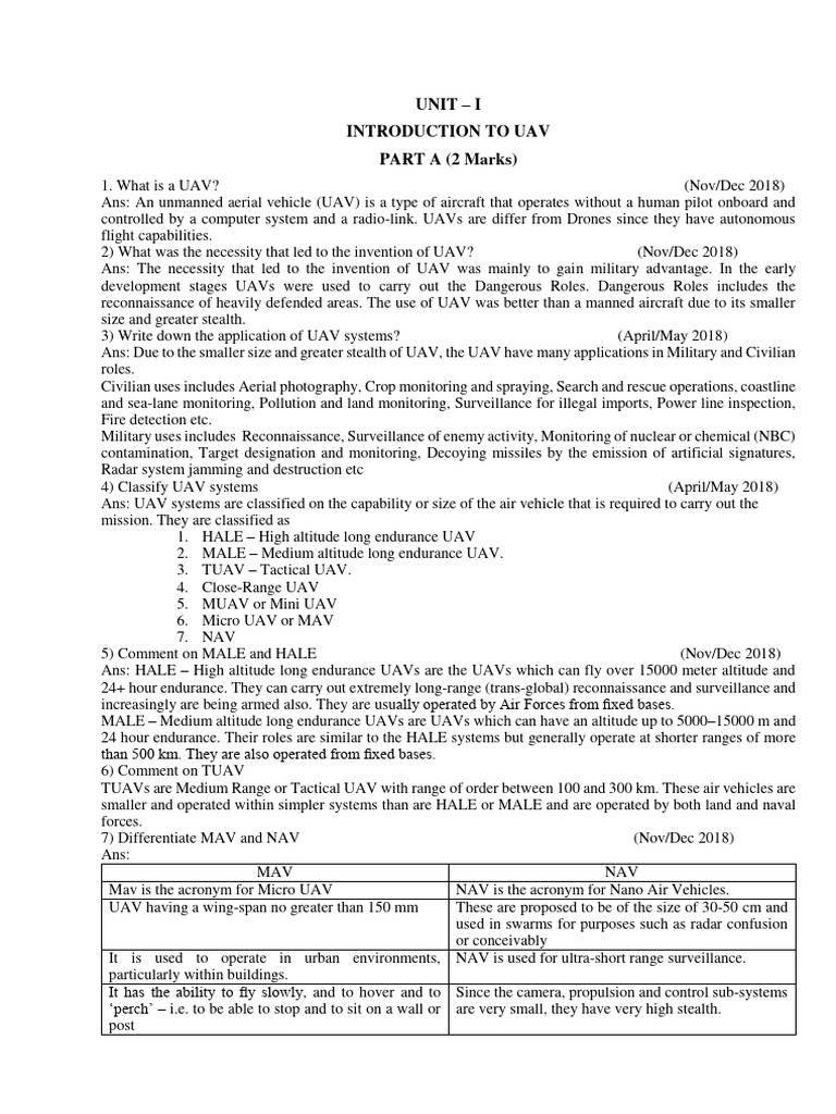 Uav Q&ans-2-54 | PDF | Unmanned Aerial Vehicle | Flight Control Surfaces