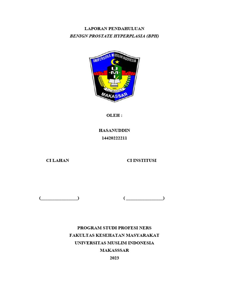 Laporan Pendahuluan BPH 2023 | PDF