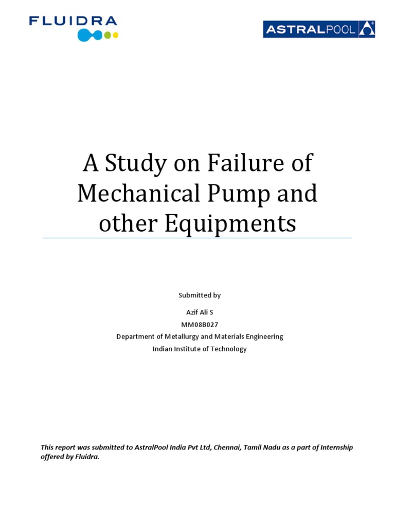 Mechanical Pump Failure Analysis Report | PDF | Bearing (Mechanical) | Pump