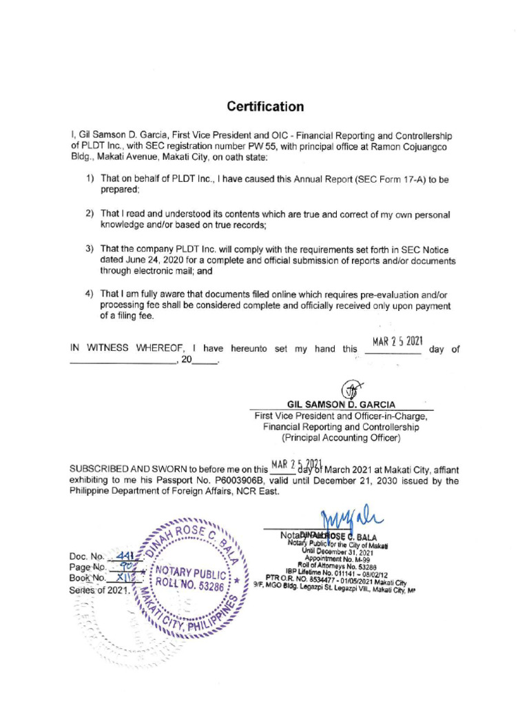 PLDT Inc. SEC Form 17-A Submission | PDF | Computer Security | Security