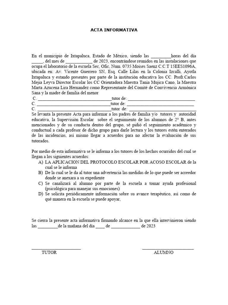 Acta Informativa | PDF