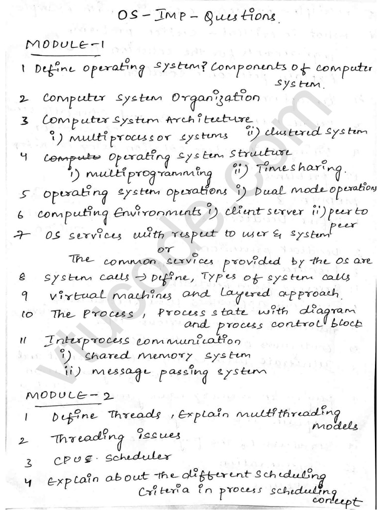 @vtucode OS Important Questions | PDF