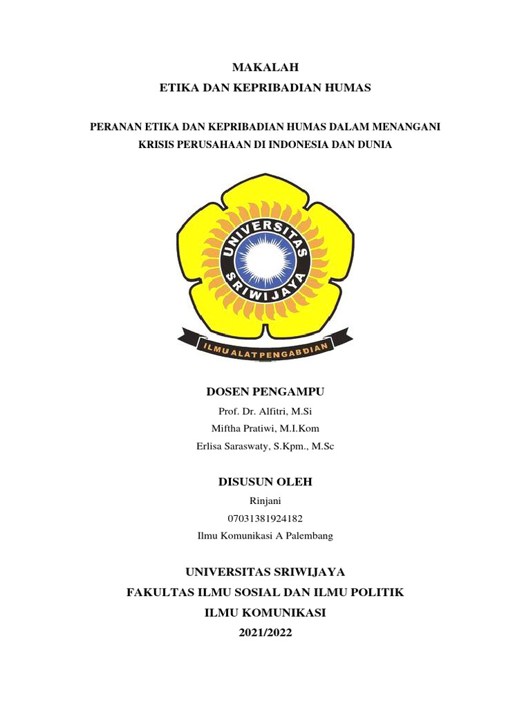 Cover Uas Etika Dan Kepribadian Humas | PDF