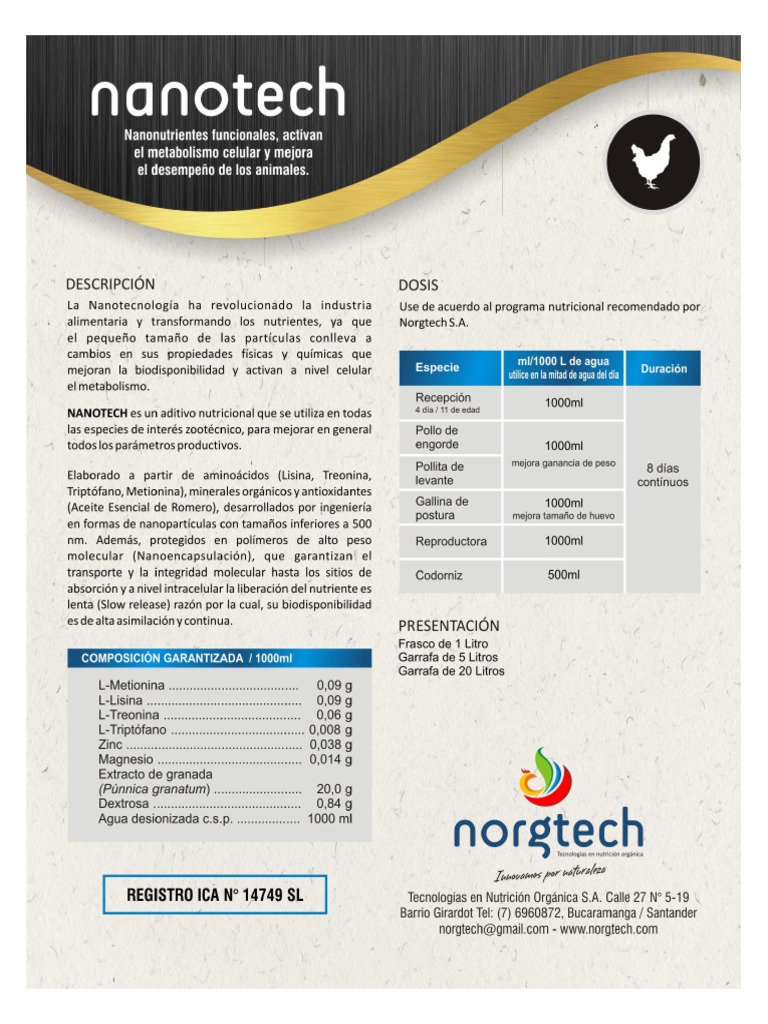 Ficha Tecnica Nanotech | PDF